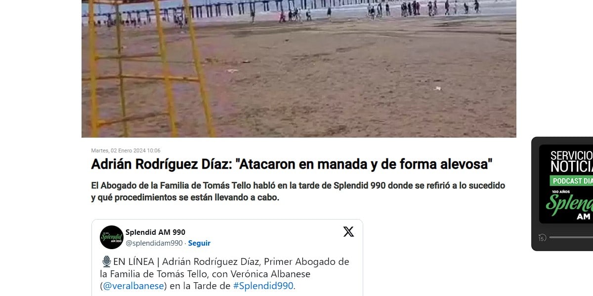 Entrevista en Splendid AM 990 sobre el caso Tomás Tello - Abogado ...
